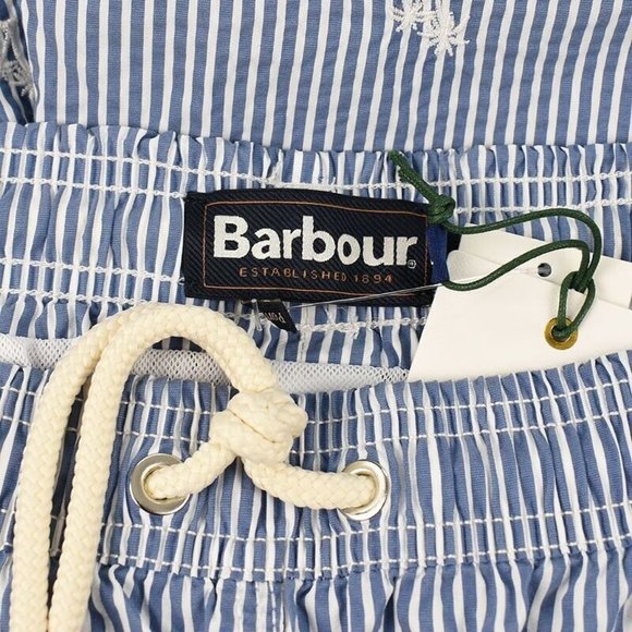 Barbour | Swim | Barbour Navy Blue Palm Tree Stripe Cotton Blend 5 Swim ...